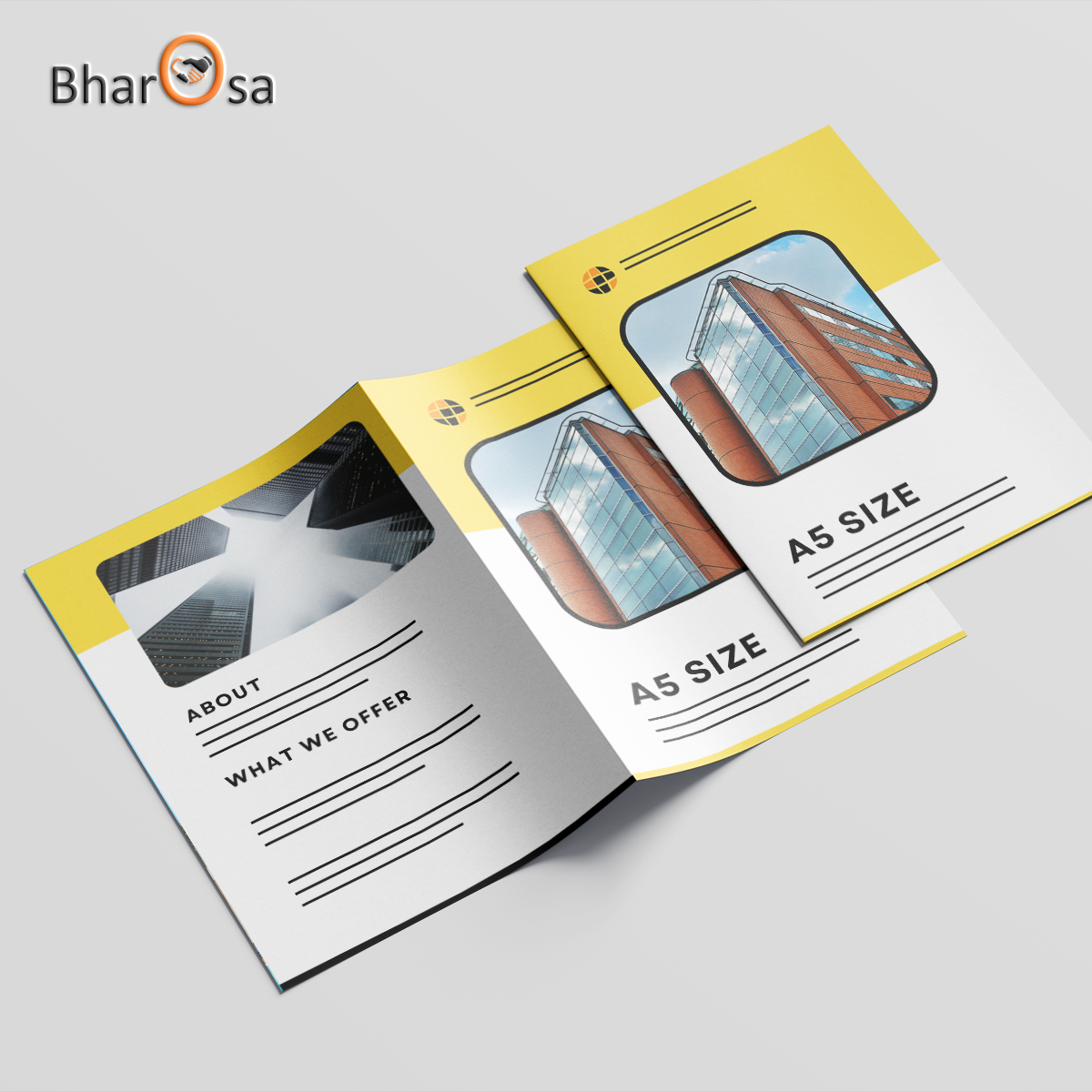 A5 | Bi-Fold Brochure Printing in Full Colors – Bharosa
