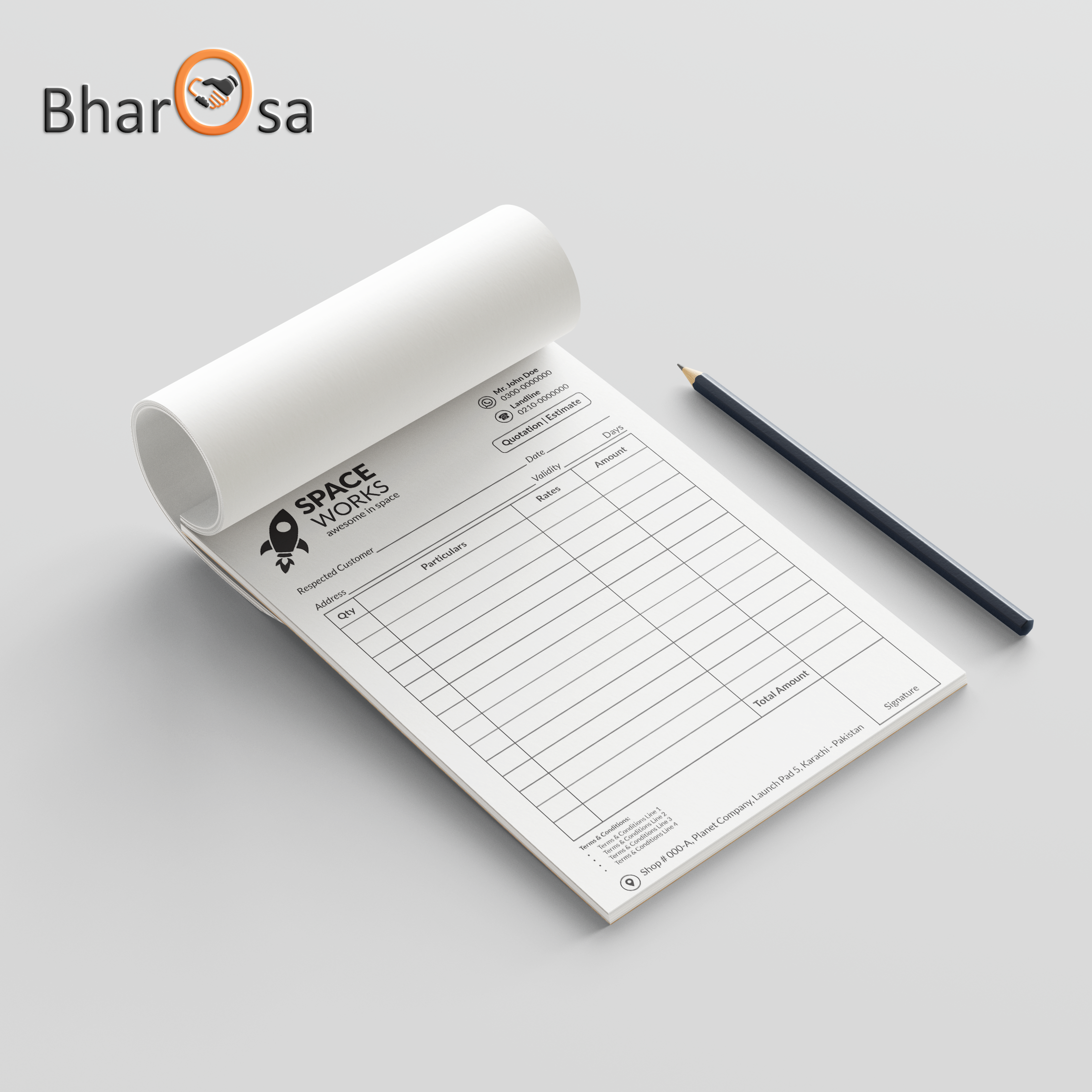 Customized Bill Pads | Personalized Note Pads with Logo Pakistan – Bharosa